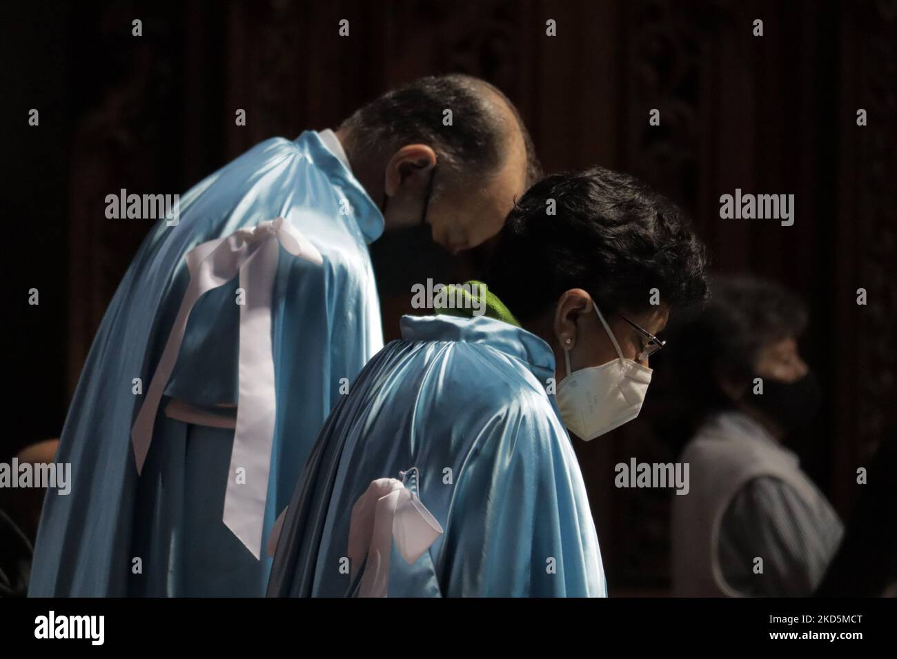 Members of the Most Illustrious Order of St. Patrick, during mass at ...