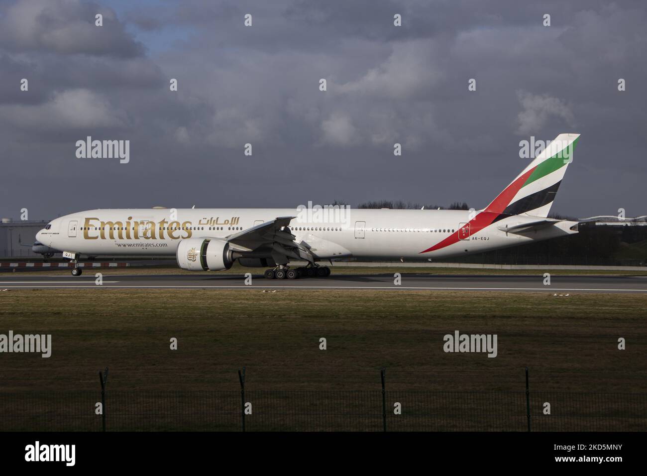 Emirates Airline Boeing 777 Aircraft Is Landing In Pulkovo