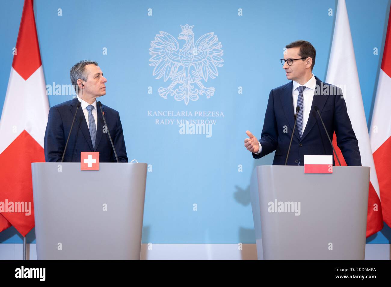 Swiss President Ignazio Cassis meets Polish Prime Minister Mateusz ...