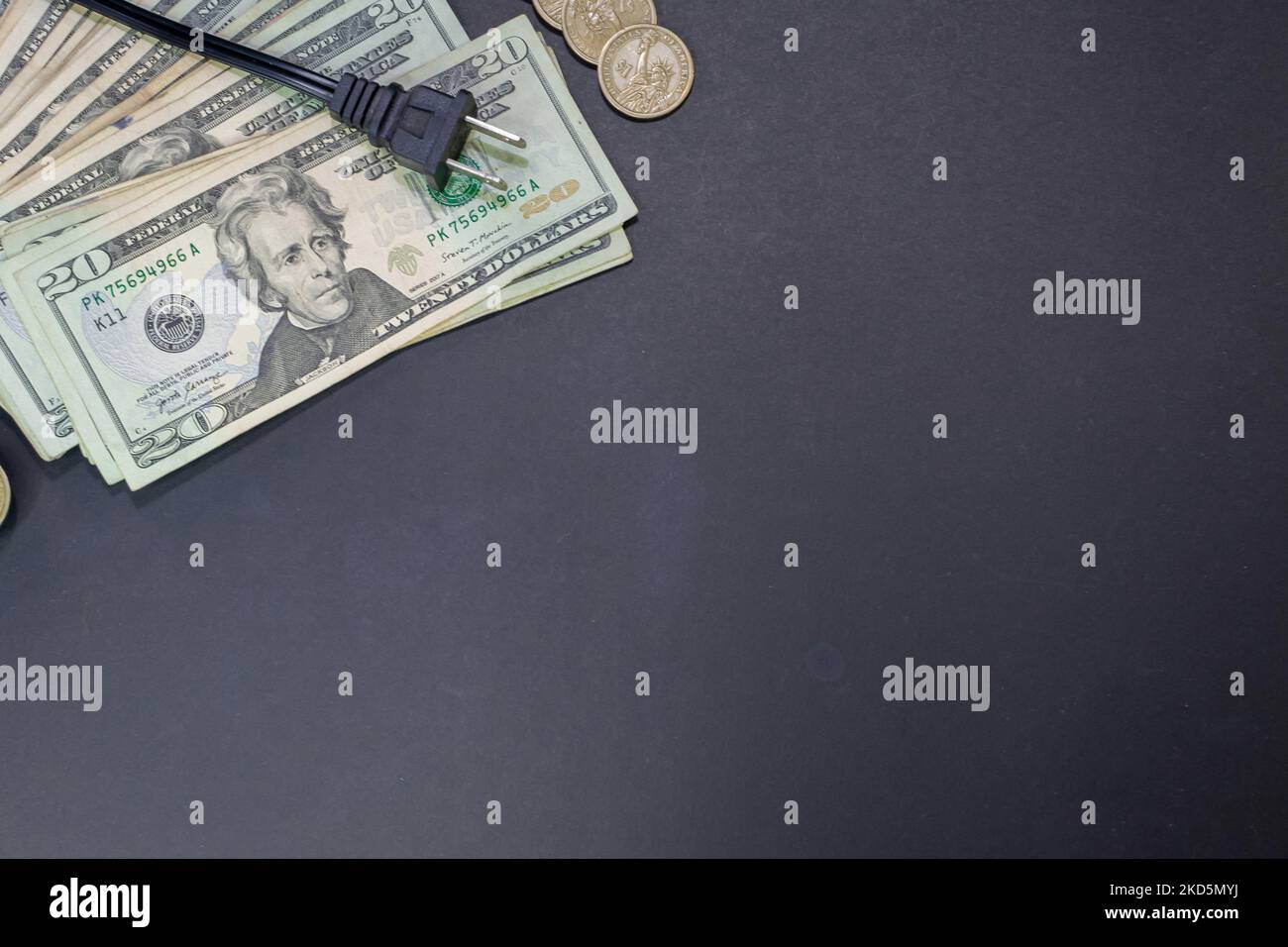 Electric cord dollar banknote hi-res stock photography and images - Alamy