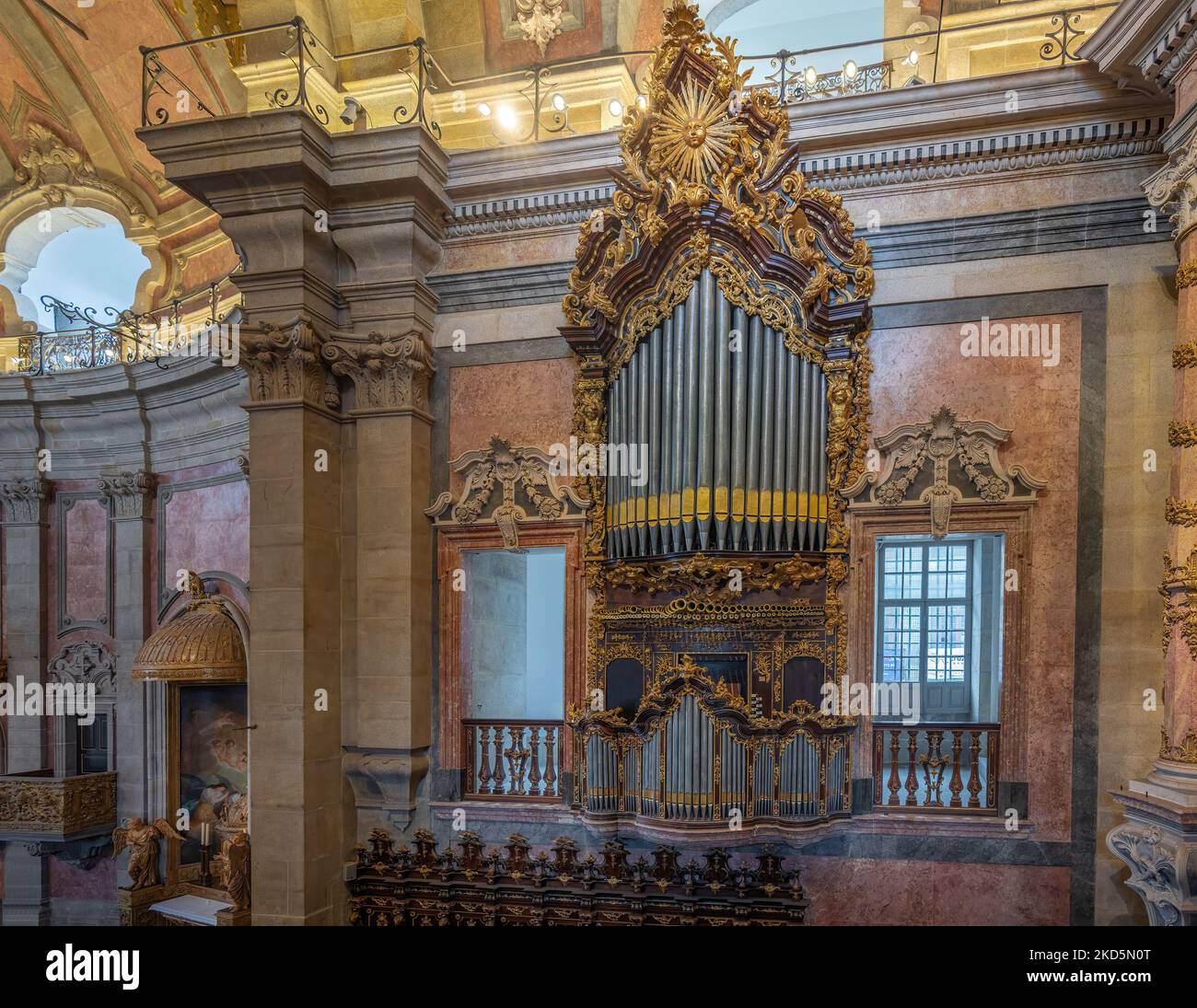 Pipe Organ at Clerigos Church Interior - Porto, Portugal Stock Photo ...