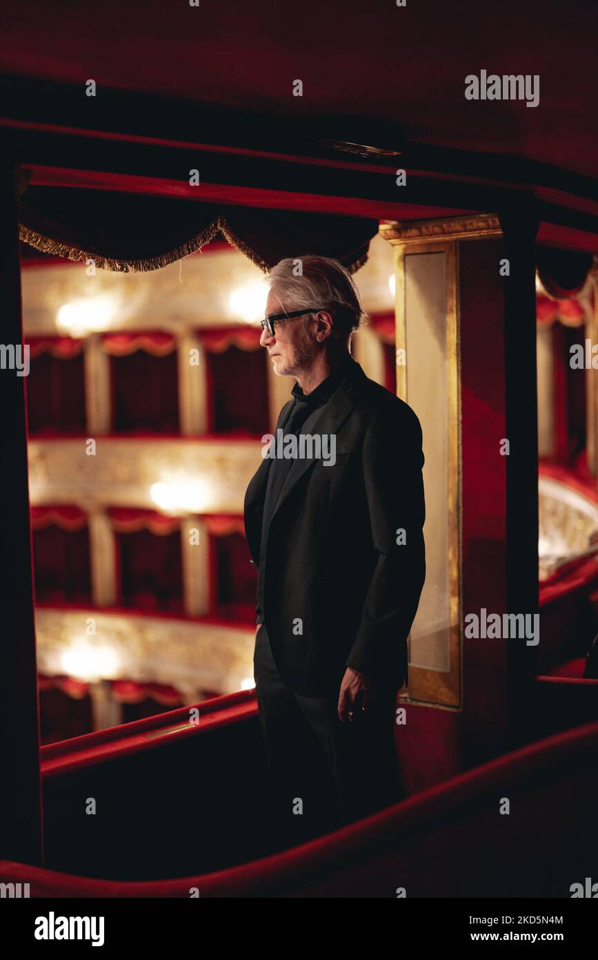 Portraits of the actor Tommaso Ragno before the theatrical performance ...