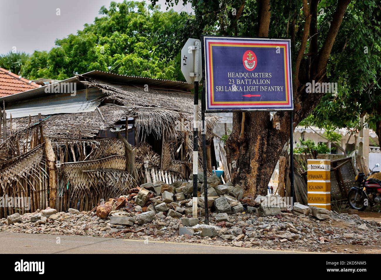 Rubble from a house that was destroyed during the Mullivaikkal Massacre ...
