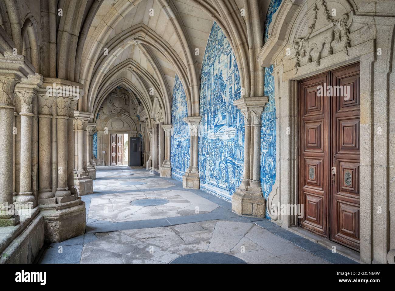 Gothic Cloisters Corridor of Se do Porto Cathedral with Portuguese ...