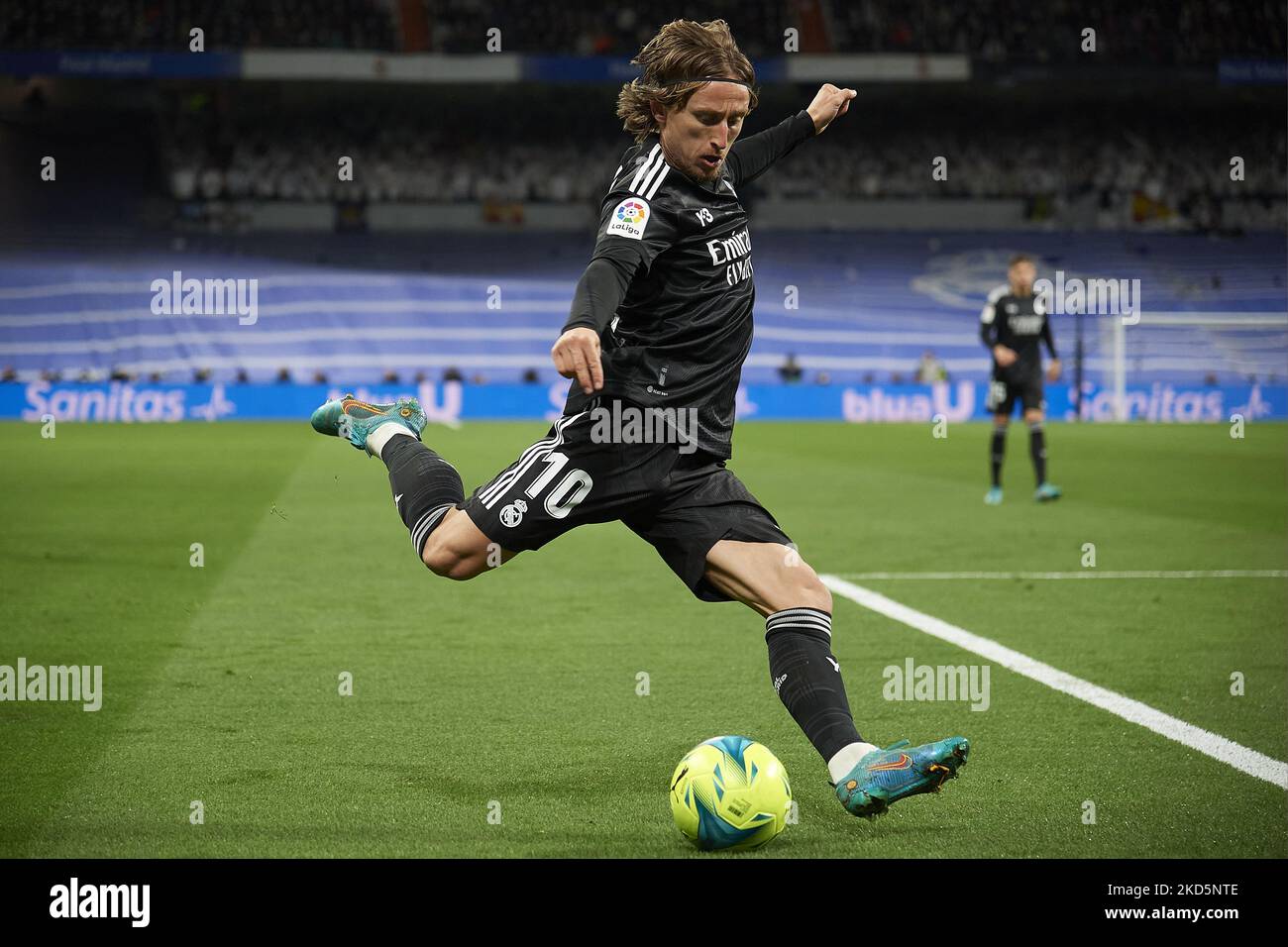 Luka Modric of Real Madrid shooting to goal during the La Liga ...