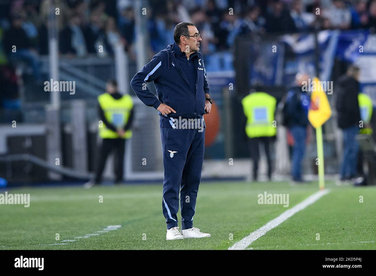 Maurizio Sarri manager of SS Lazio looks on during the Serie A match ...