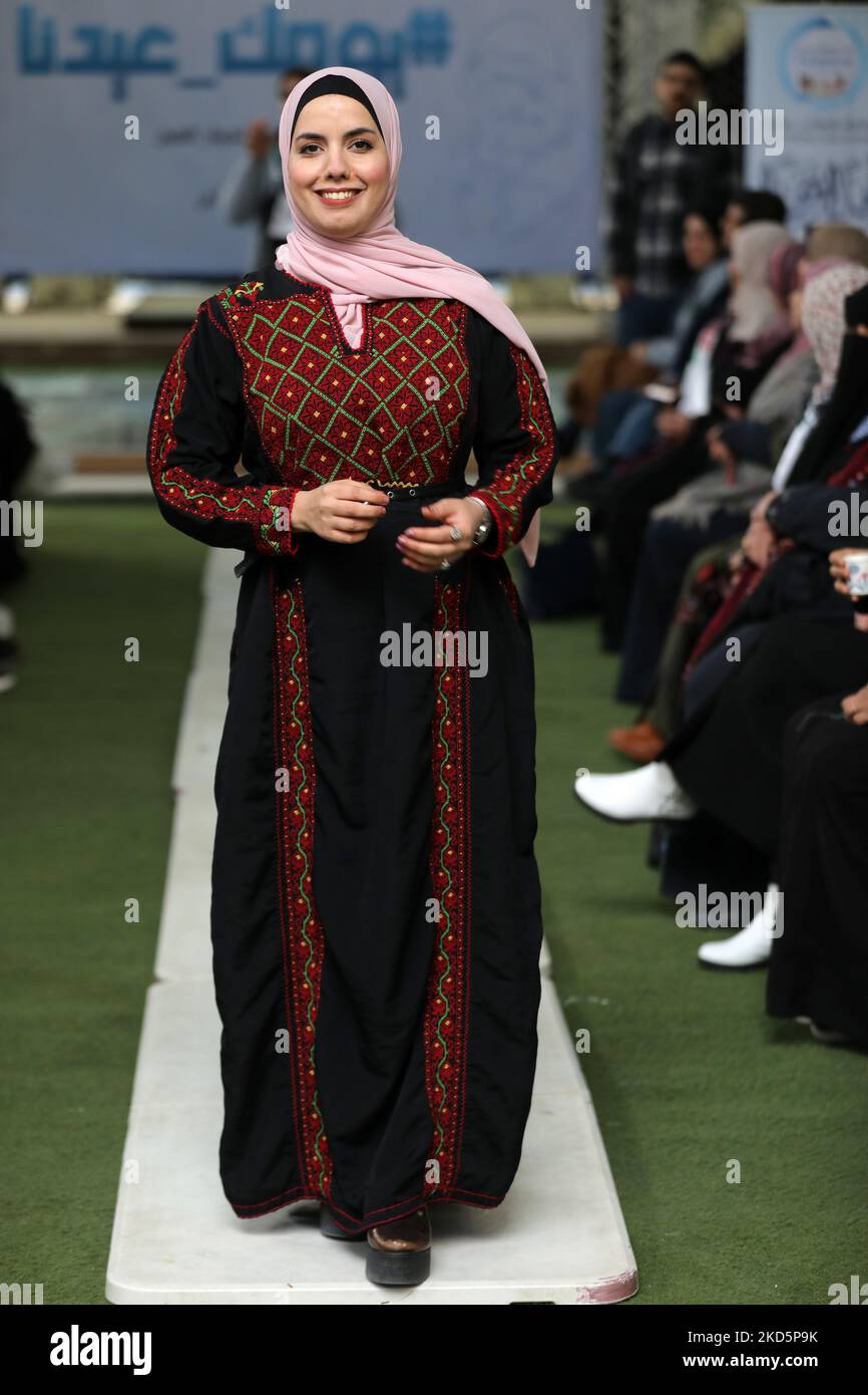 A young Palestinian woman an early 20th century traditional Palestinian ...