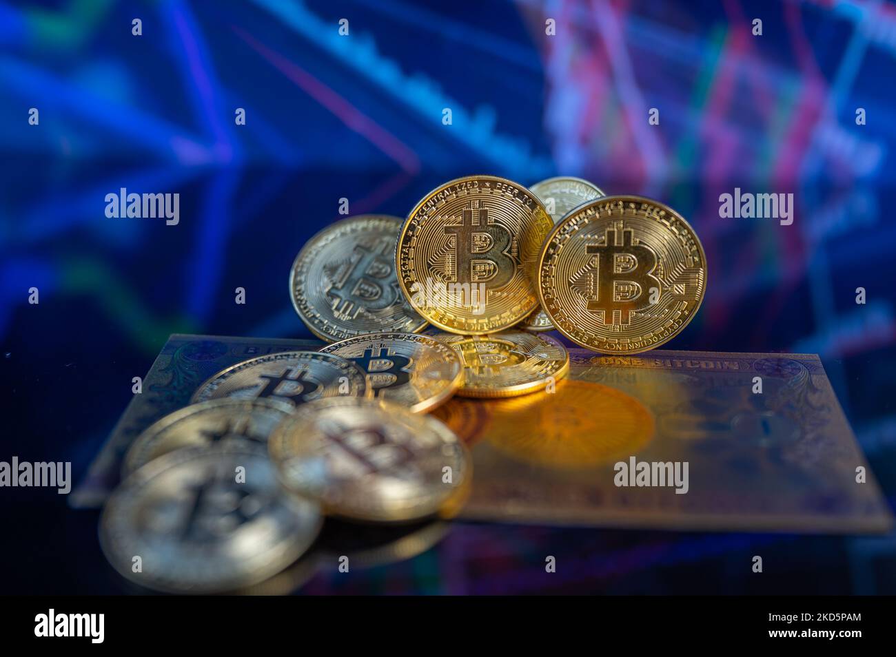 Visual representation of the digital Cryptocurrency Bitcoin Crypto. In ...