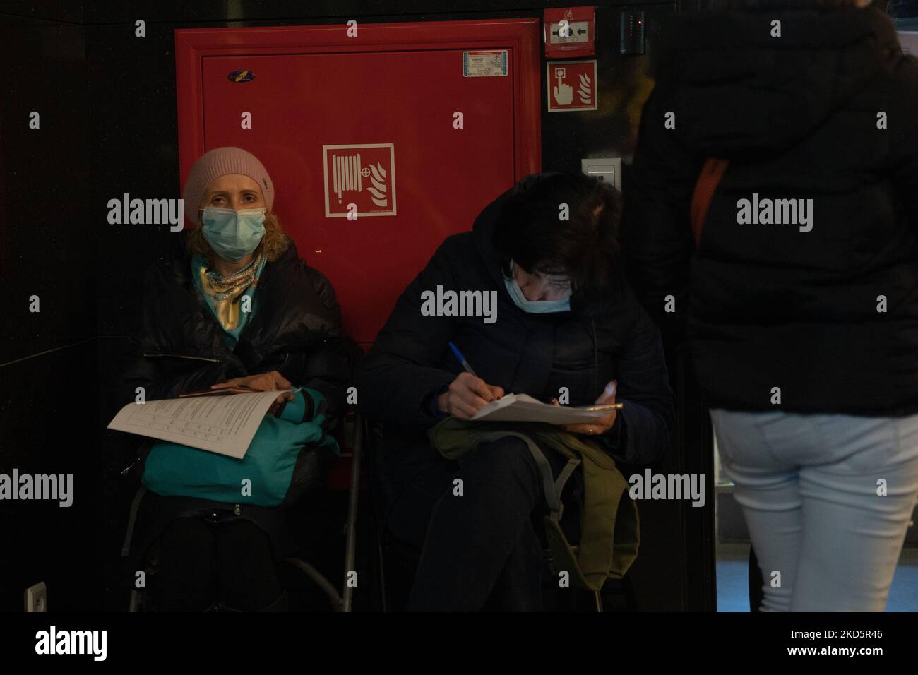 Refugees from Ukraine look for jobs at a Polish government organisation ...