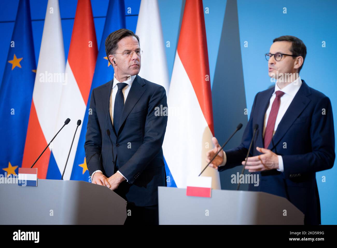 Dutch Prime Minister Mark Rutte and Polish Prime Minister Mateusz ...