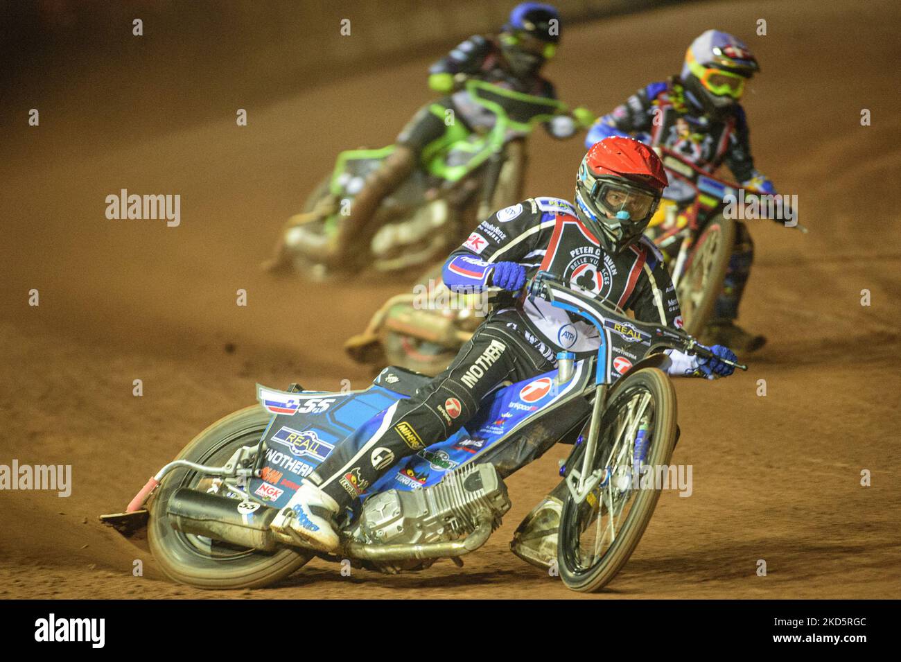 Matej Žagar (Red) leads Michael Palm-Toft (White) and Tom Brennan (Blue ...