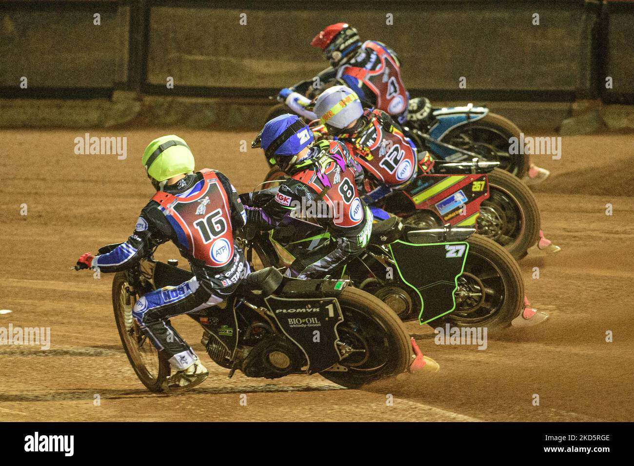 A tight 4th turn with Dan Bewley (Yellow), Tom Brennan (Blue) Michael ...