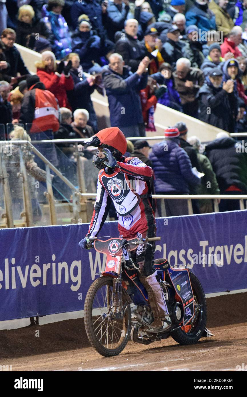 MANCHESTER, UK. MAR 21ST.Brady Kurtz waves to the crowd following the ...