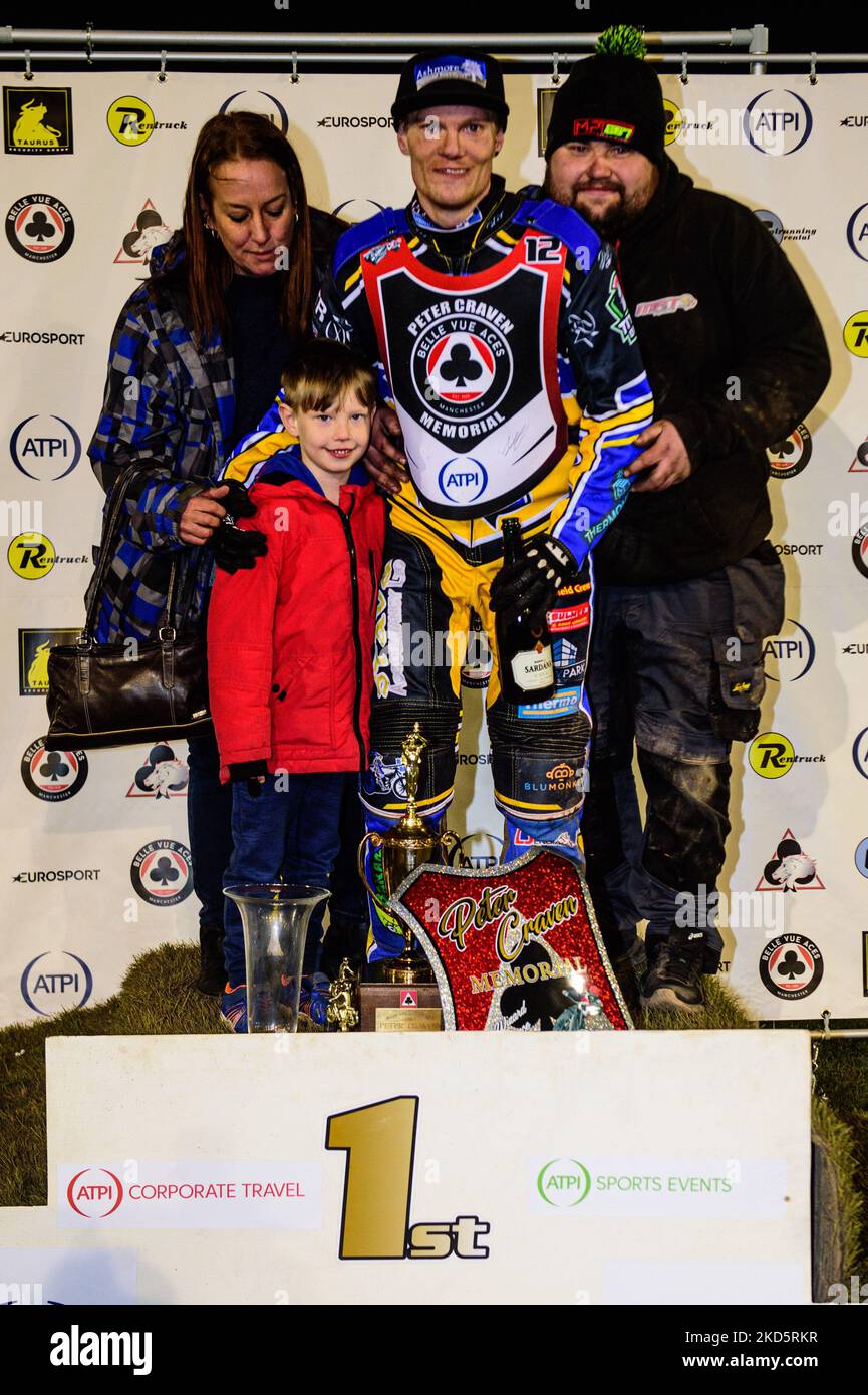 Michael Palm-Toft and family on the rostrum during the ATPI Peter ...