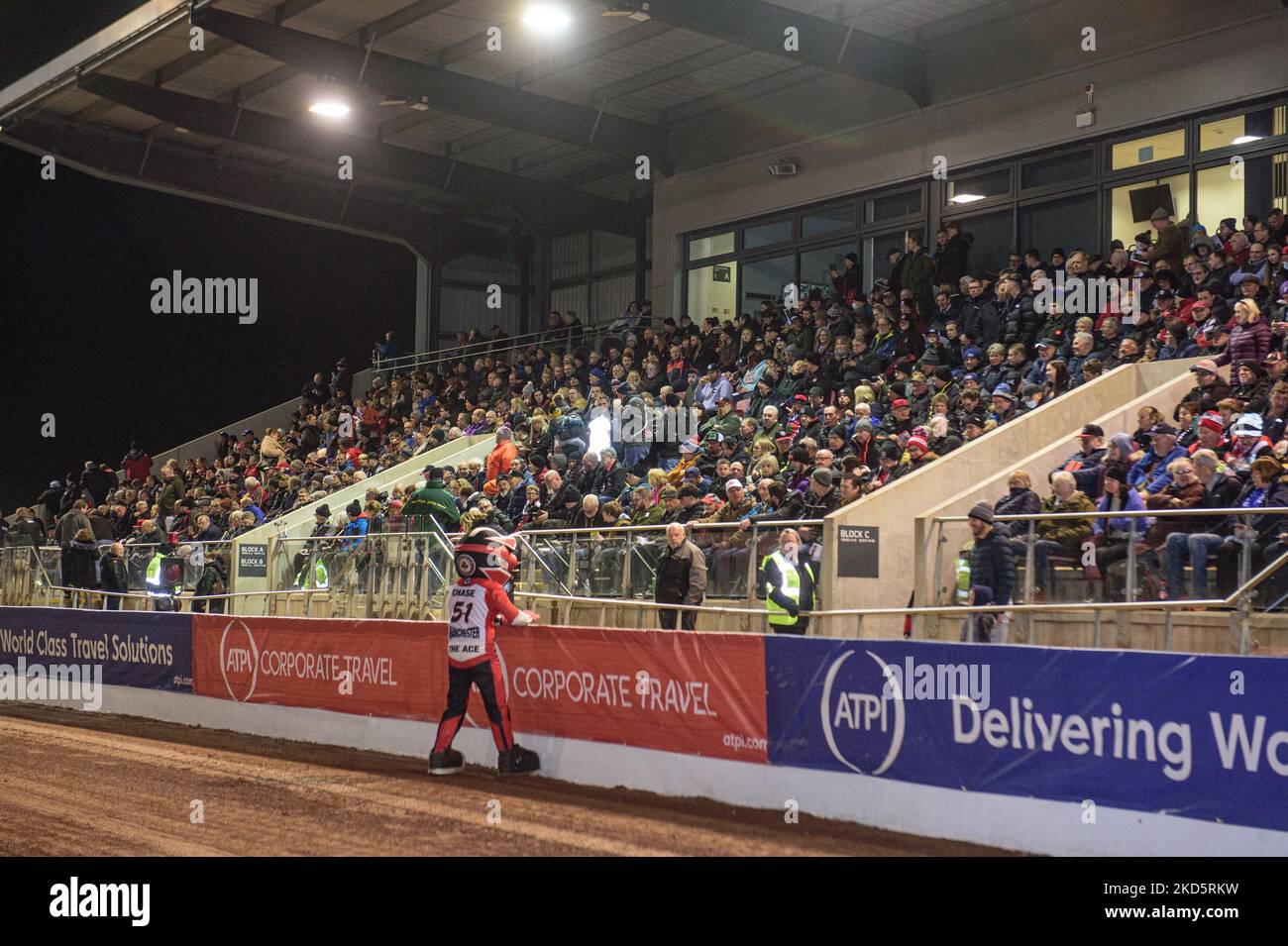 Aces’ mascot Chase The Ace warms up the full grandstand during the ATPI ...