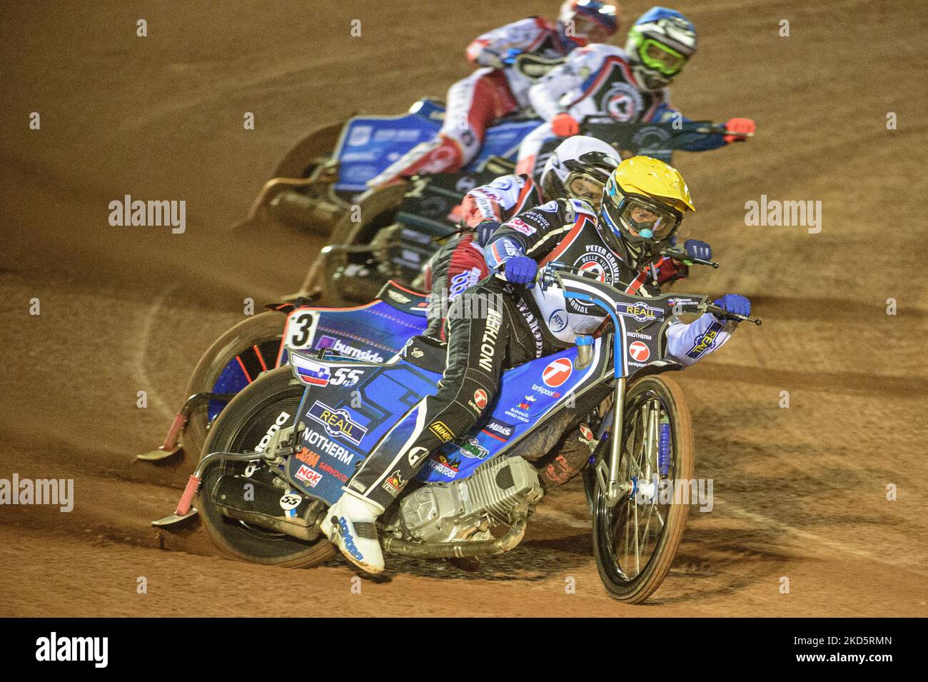 Matej Žagar (Yellow) leads Brady Kurtz (White), Adam Ellis (Yellow) and ...