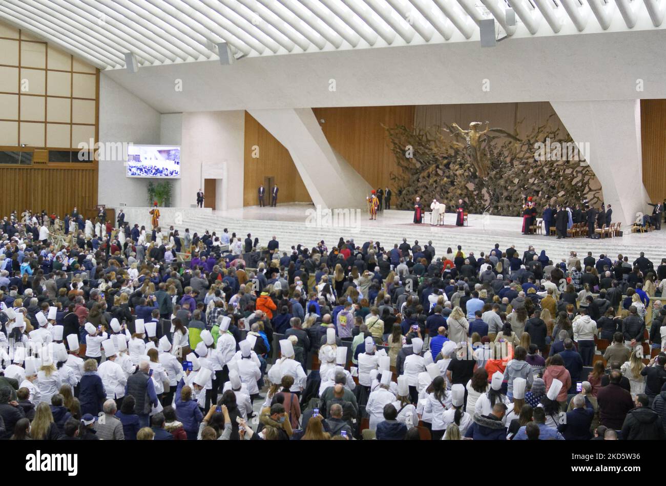 Pope Francis delivers his speech during his weekly general audience in ...
