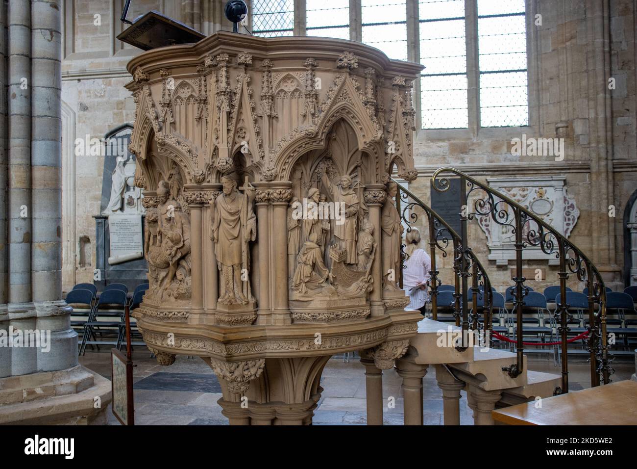 EXETER, DEVON, UK - SEPTEMBER 20, 2022 Exeter Cathedral - detail inside ...