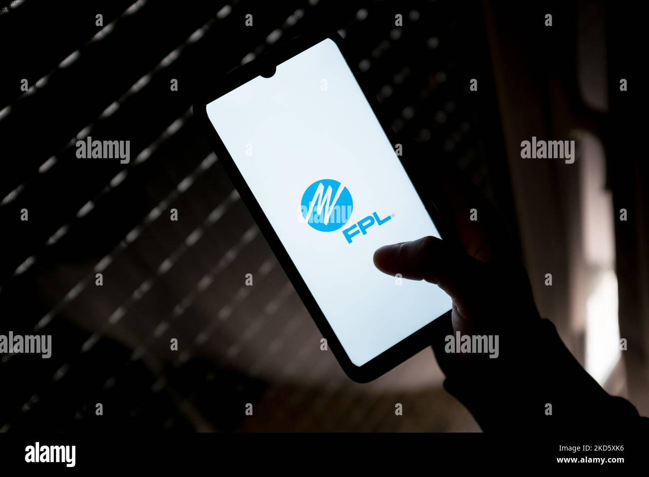 In this photo illustration a Florida Power and Light logo seen ...