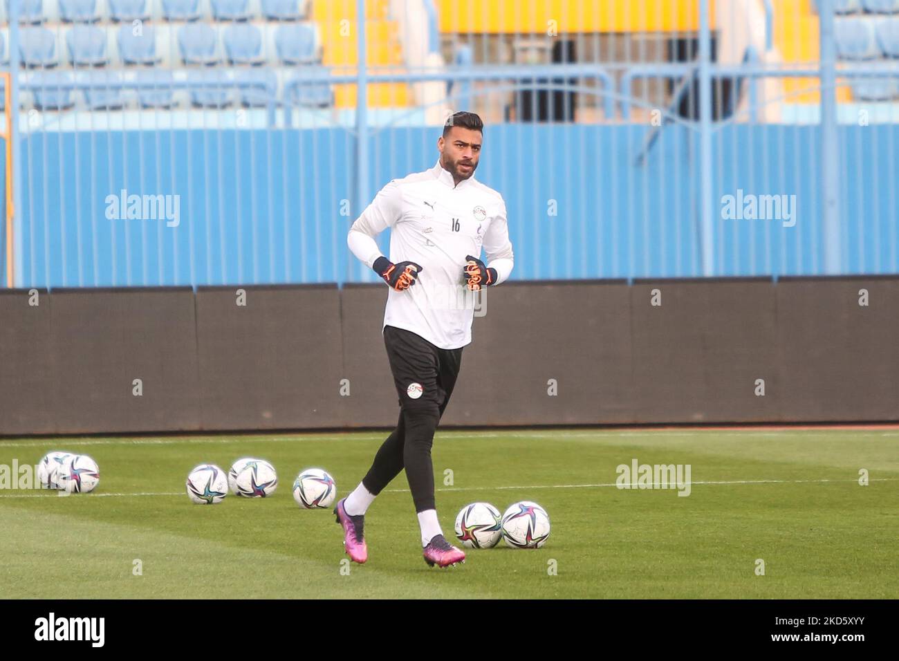 Mohamed Abu Gabal (Gabaski) the goal keeper during the Egyptian ...