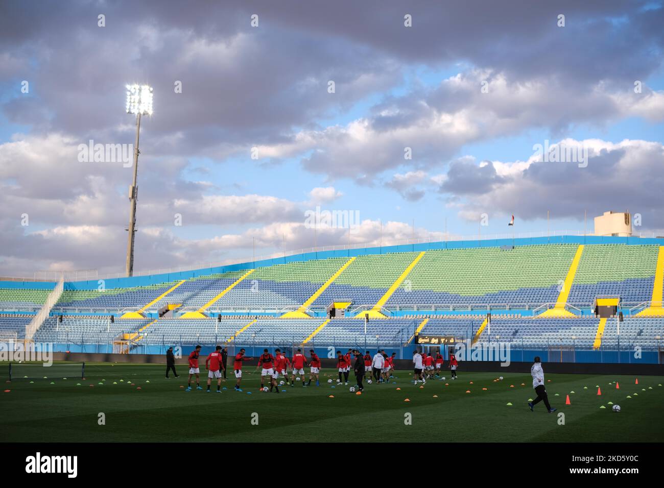 The Egyptian national team during one of the last training before ...