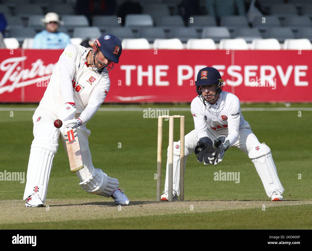 Essex's Sir Alistair Cook and Essex's Adam Wheater during an Essex CCC ...
