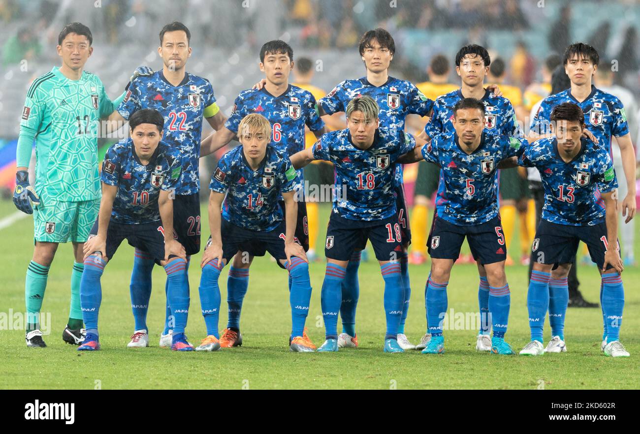 Japan lineup for a team photo during FIFA World Cup Qatar 2022 ...