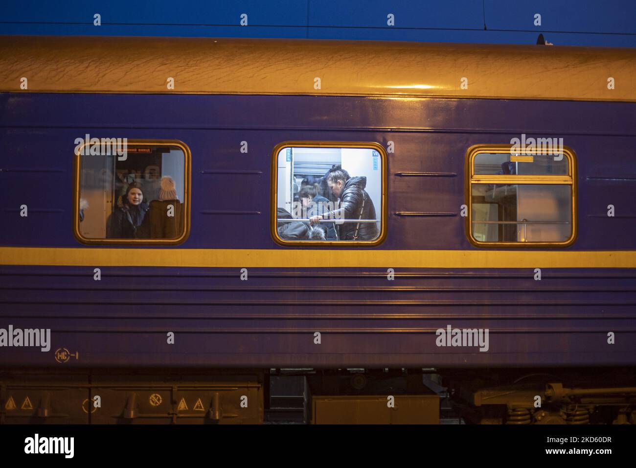 Train that just arrived from Ukraine while people are seen waiting to ...