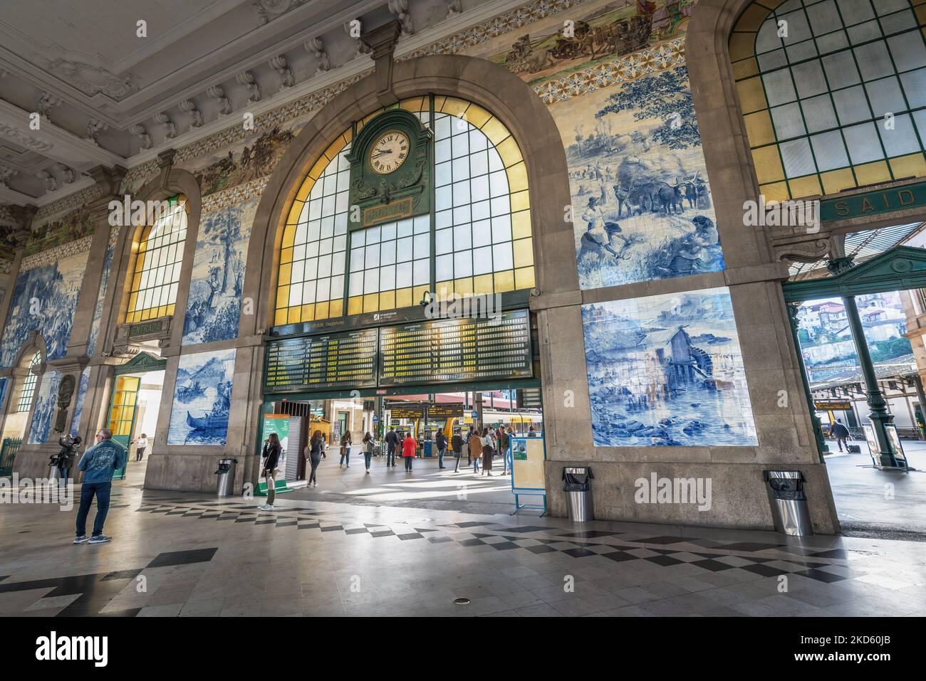 Interior of Sao Bento Railway Station Atrium - Porto, Portugal Stock ...