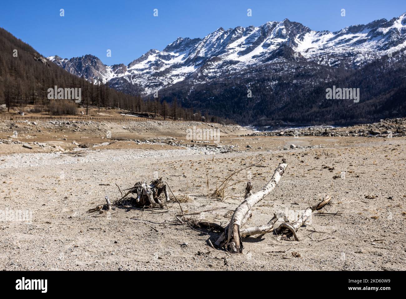 A view of the lake of Ceresole Reale, Orco Valley, Alps Region ...