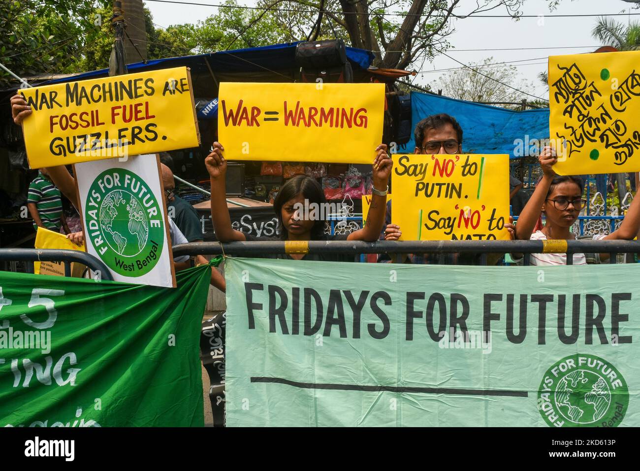 Activist of West Bengal unit of Fridays for Future are seen in a ...