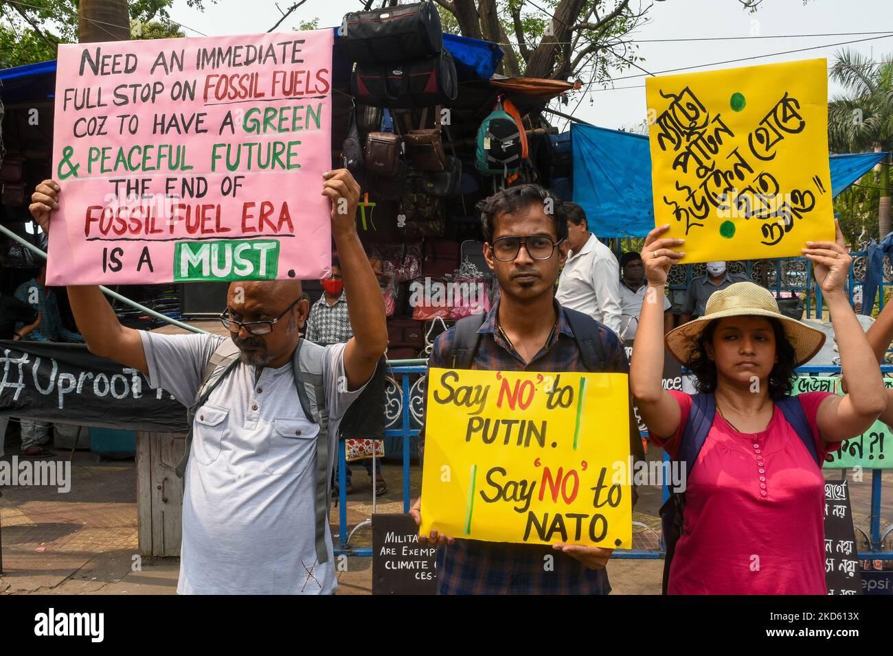 Activist of West Bengal unit of Fridays for Future are seen in a ...