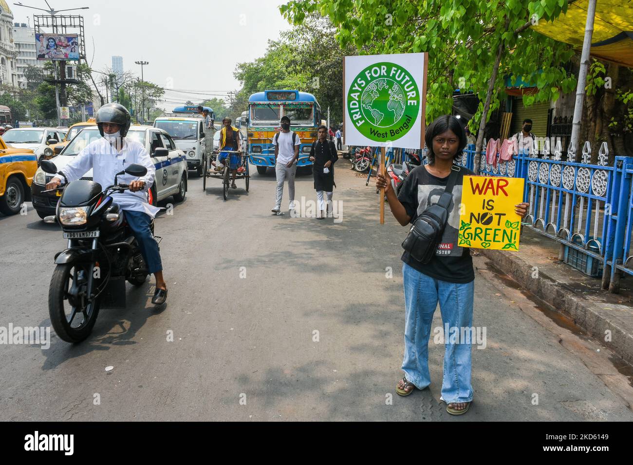 Activist of West Bengal unit of Fridays for Future are seen in a ...
