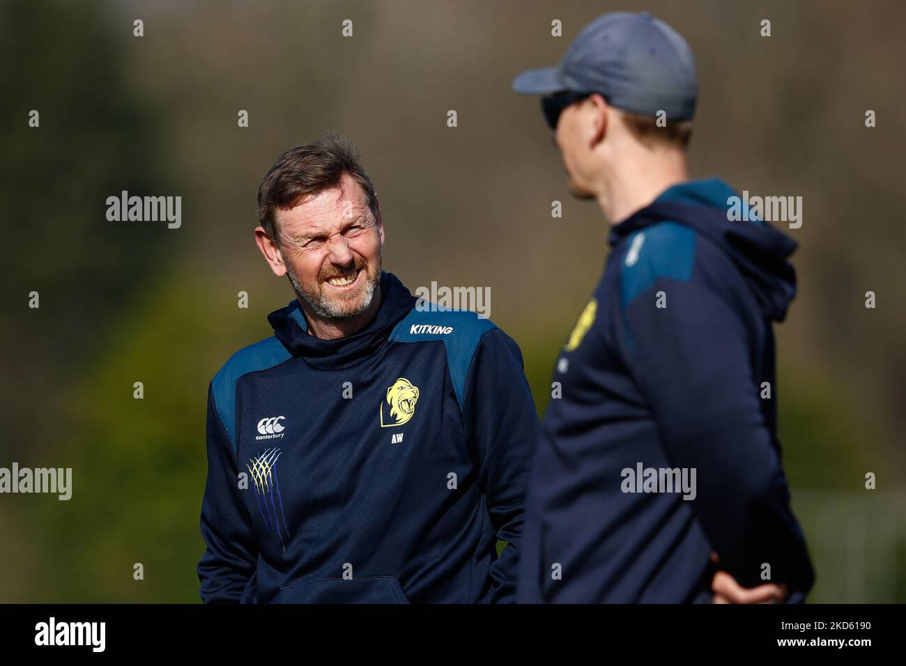 Alan Walker, Durham Coach, looks on during the MCC University match ...