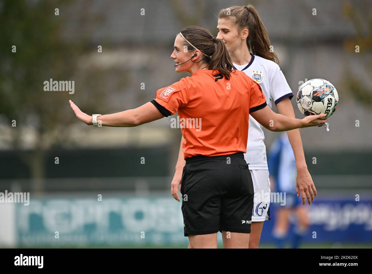 referee Caroline Lanssens pictured during a female soccer game between ...