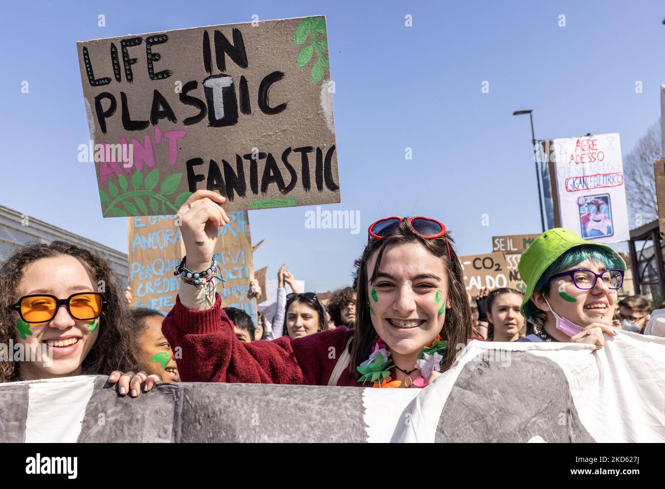 Climate activists took to the streets of Turin, marching through the ...
