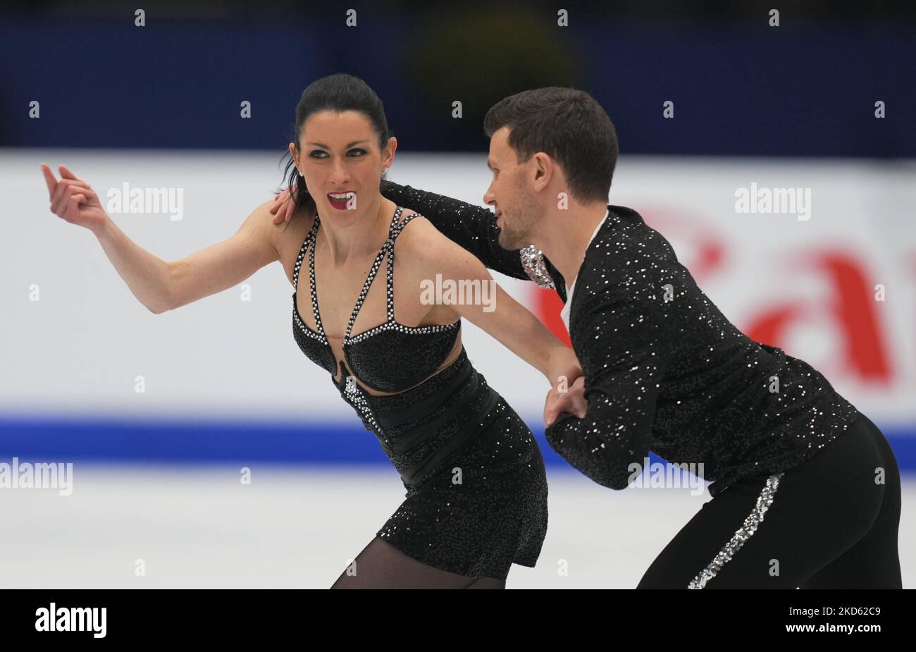 Charlene Guignard and Marco Fabbri from Italy during Pairs Ice Dance ...