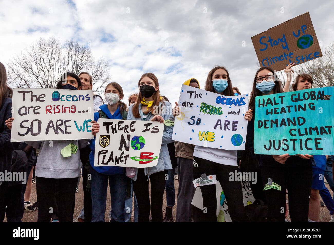 Teens attend a strike against climate change by the youth-led ...