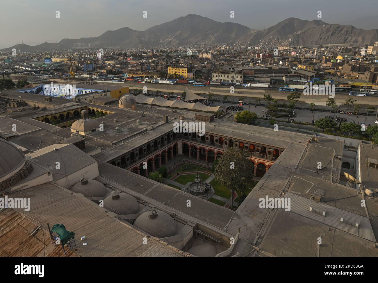 General view of Lima and areas around the center seen from the bell ...