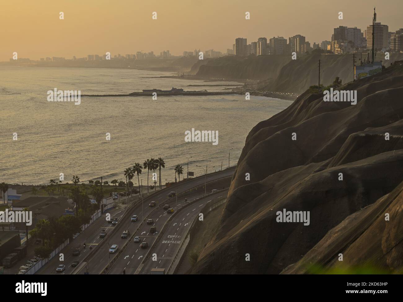 Cliffs, Coast and Pacific Ocean, Miraflores district in Lima of Lima ...