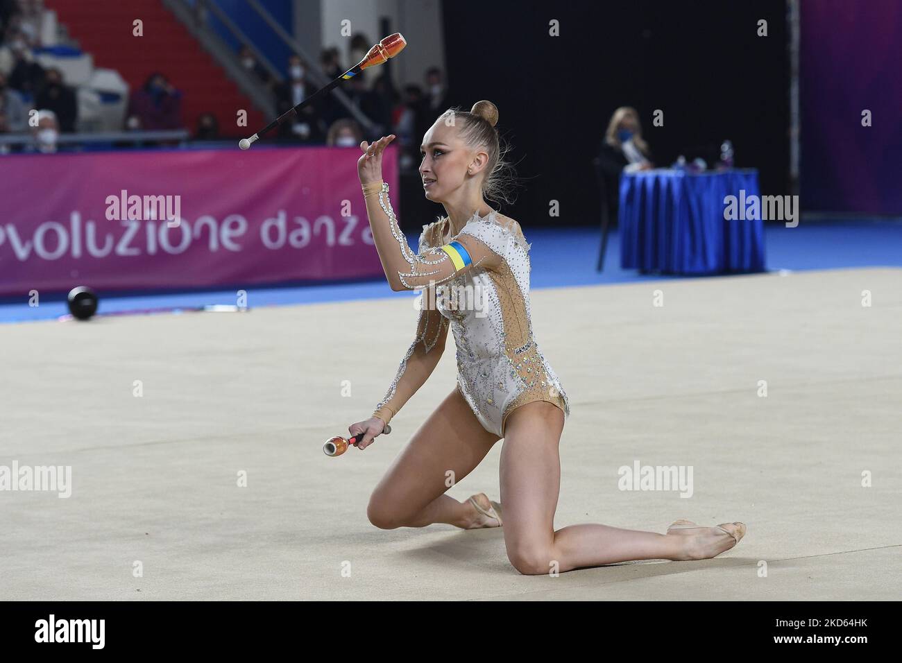 Ukrainian rhythmic gymnast Viktoriian Onopriienko performing for ...