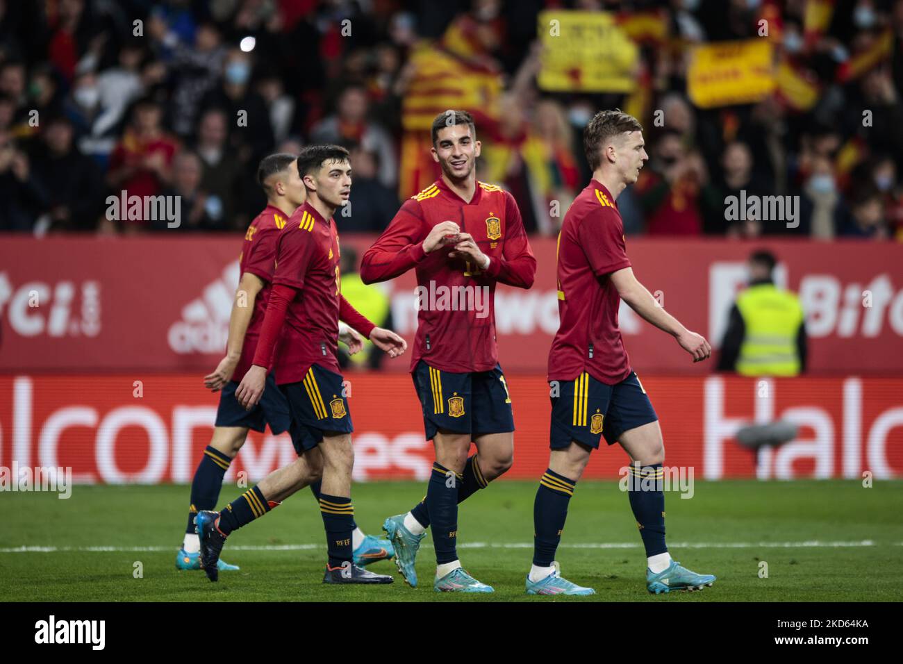 11 Ferran Torres of Spain celebrating a goal during the International ...
