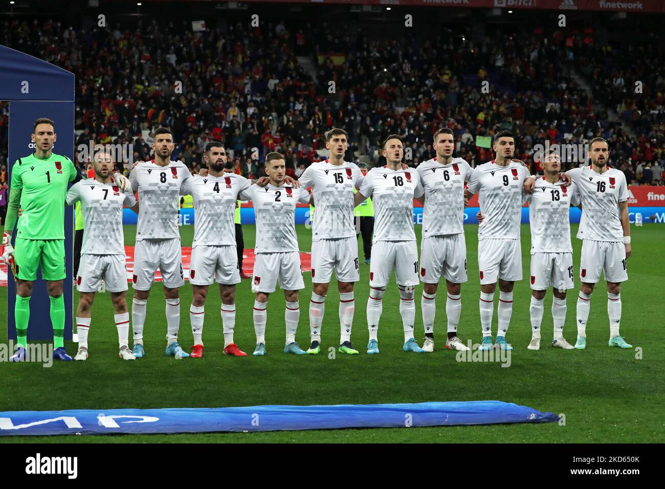 Albania team during the friendly match between Spain and Albania ...