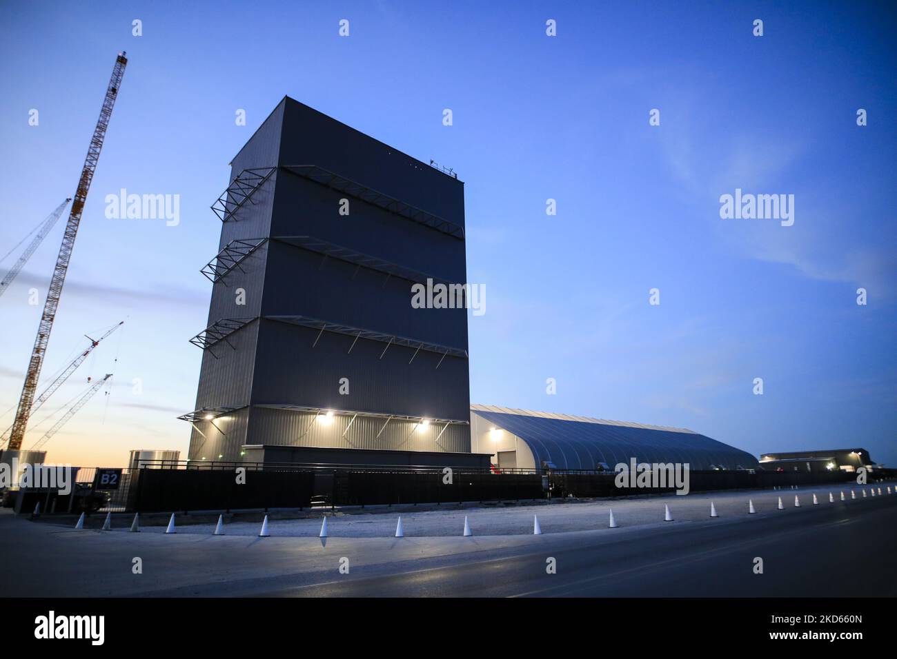 SpaceX's build site in Boca Chica, Texas on March 26th, 2022. (Photo by ...