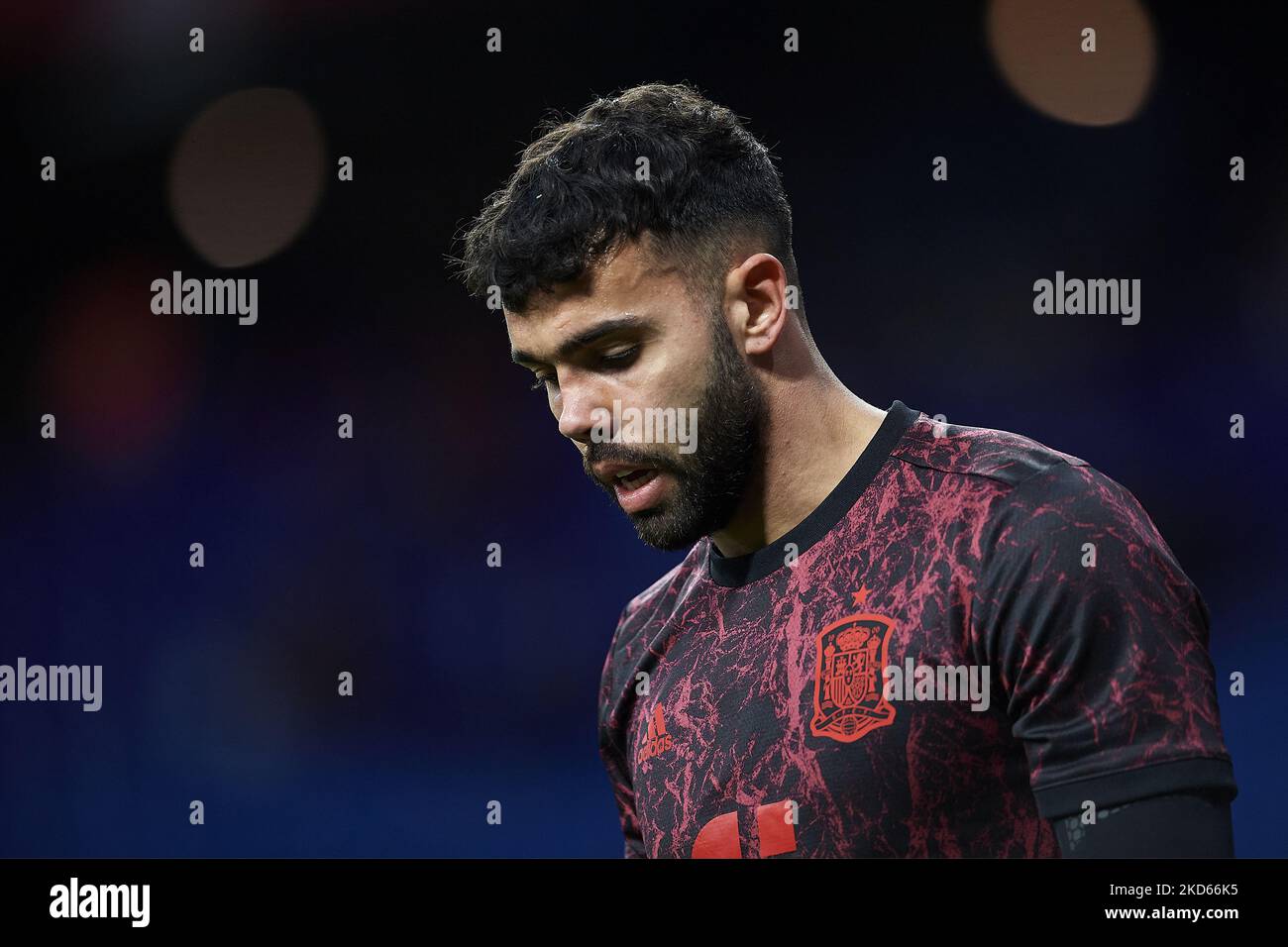David Raya (Brentford FC) of Spain during the warm-up before the ...