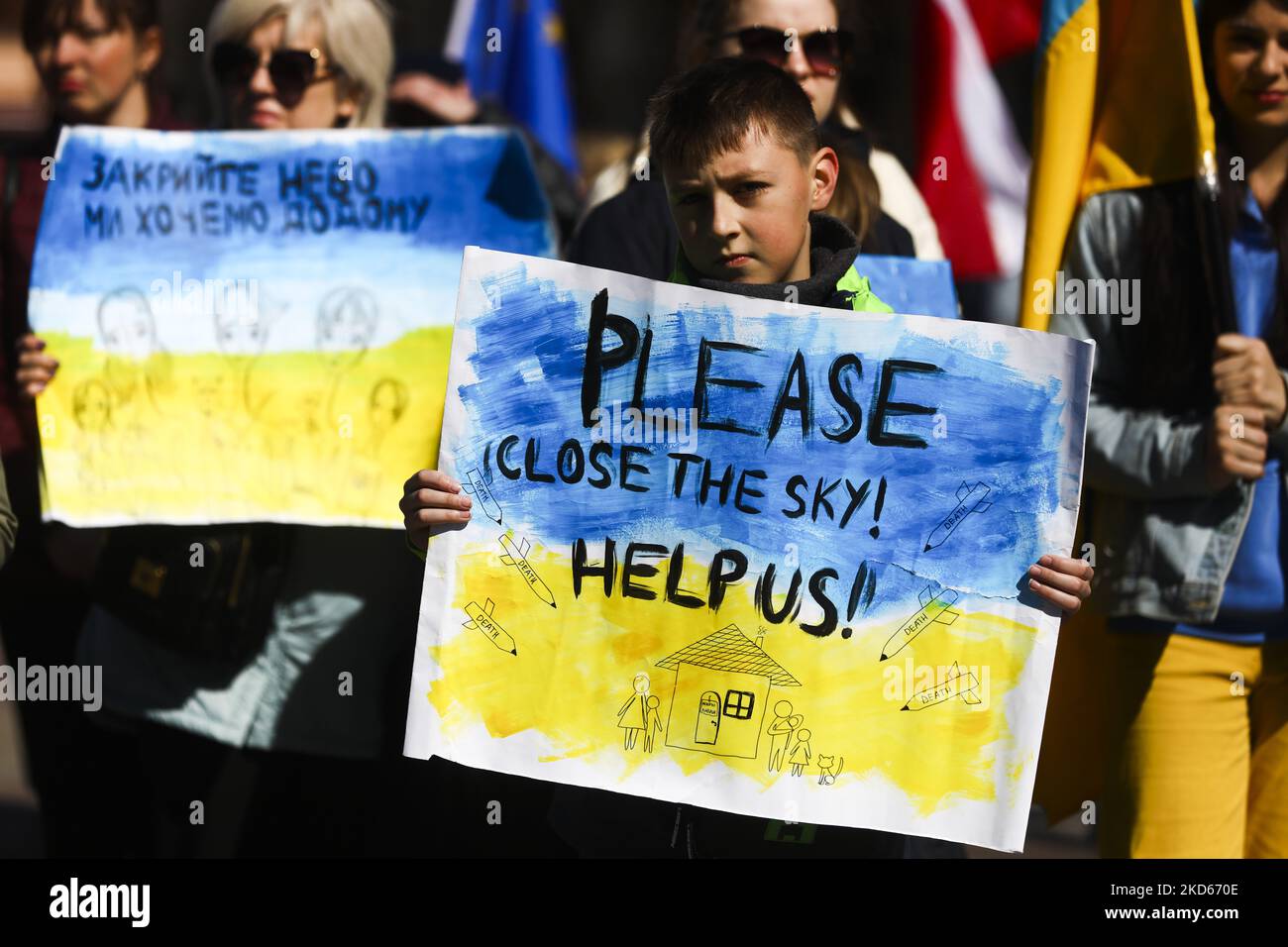 Ukrainian Citizens And Polish Supporters Attend A Demonstration Of