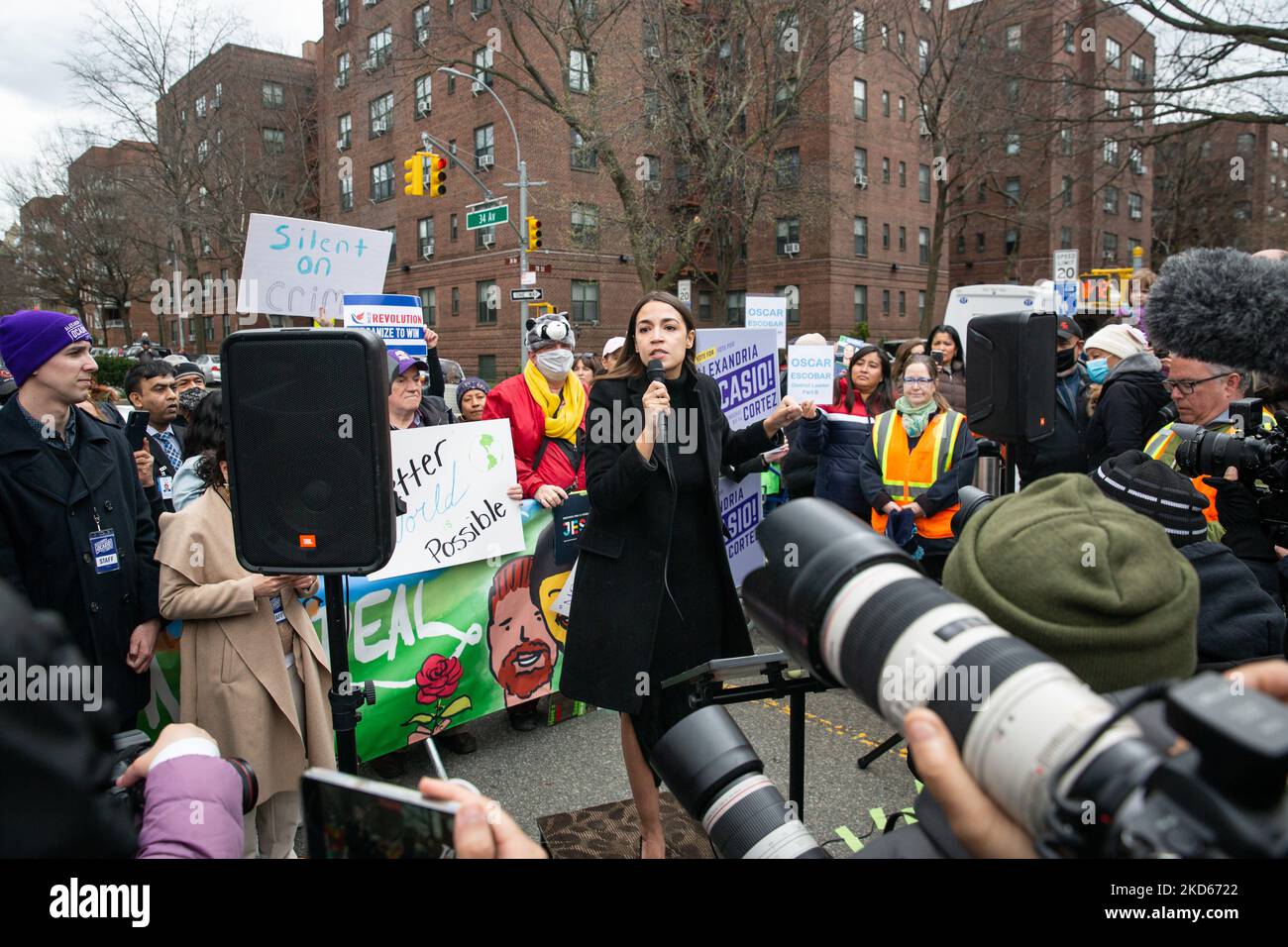 Congresswoman Alexandria Ocasio Cortez's supporters erupted into chants ...