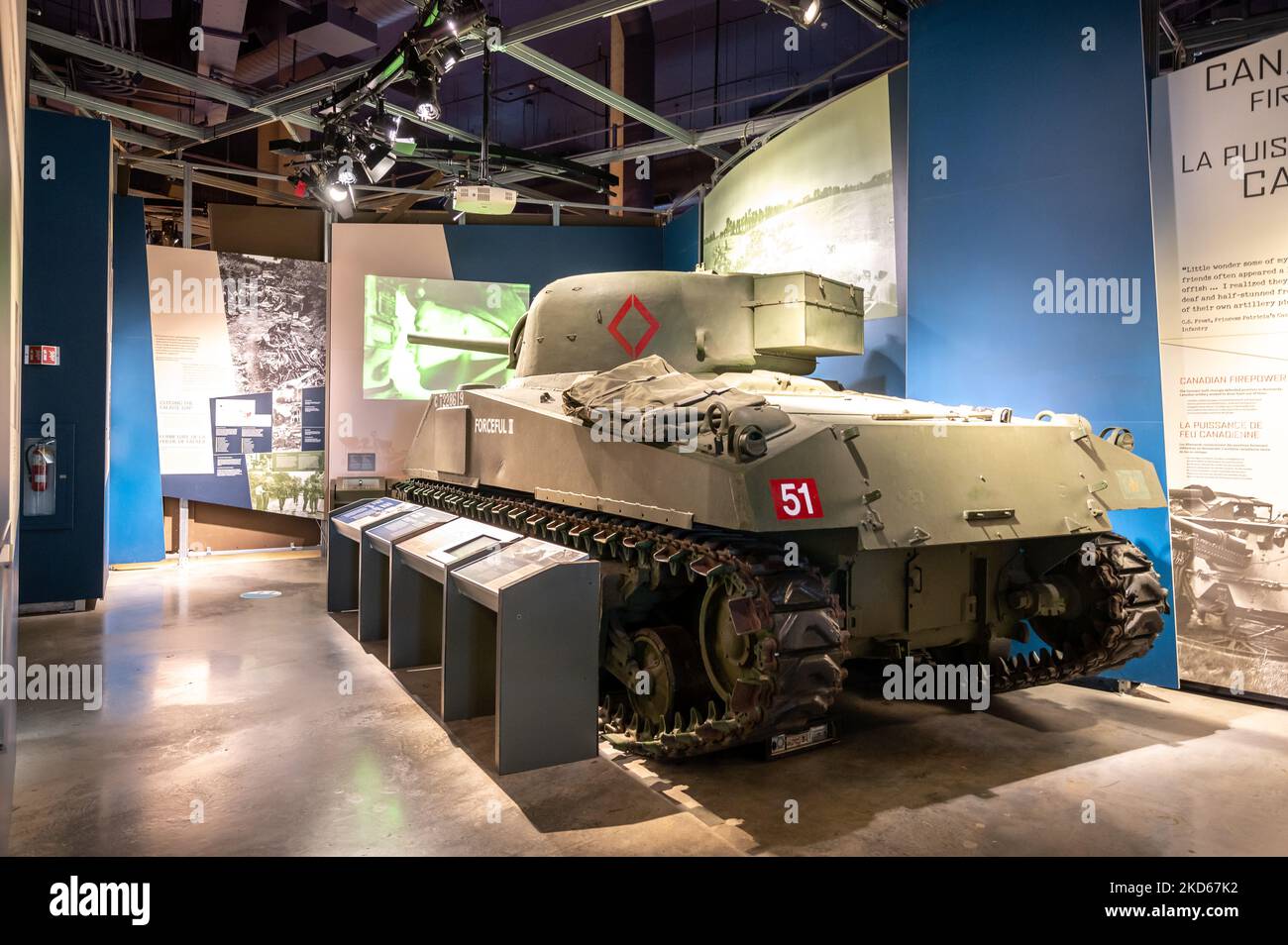 Ottawa, Ontario - October 20, 2022: Exhibits inside the Canadian War ...