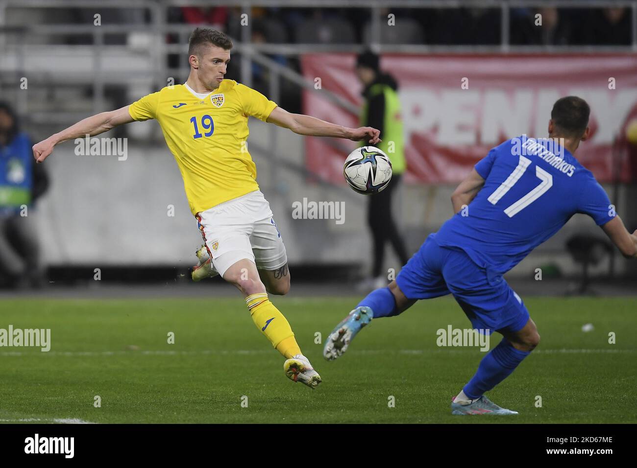 Florin Tanase and Pantelis Hatzidiakos in action during the ...