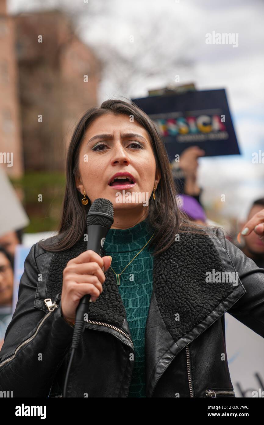 New York State senator Jessica Ramos is seen as US Rep. Alexandria ...